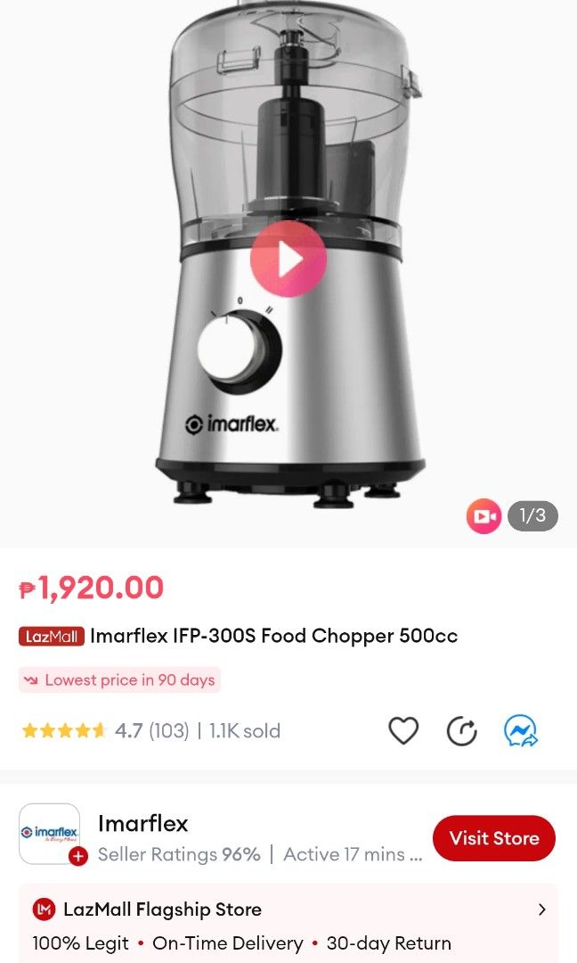 Imarflex Food Chopper, TV & Home Appliances, Kitchen Appliances, Other ...