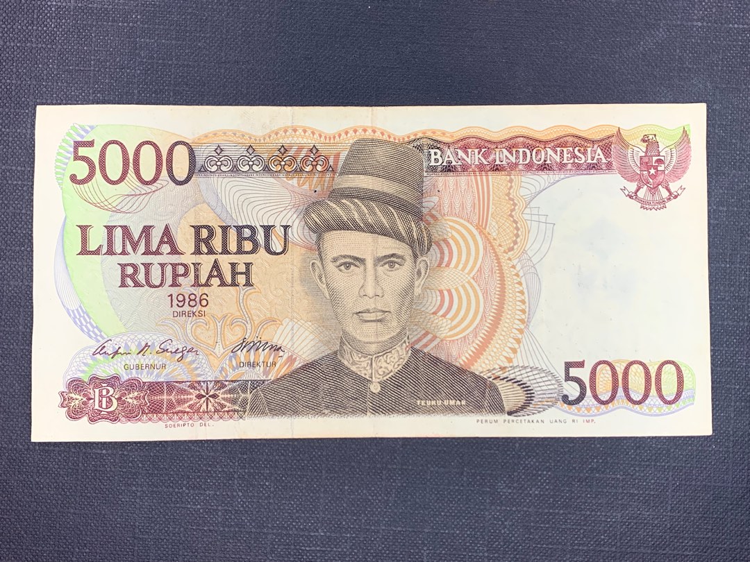 Indonesia 5000 Rupiah 1986 Banknote, Hobbies & Toys, Collectibles ...