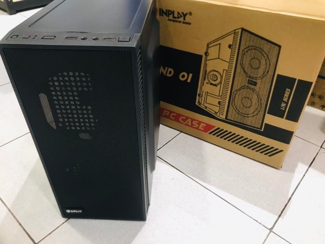 Inplay Meteor 01 ATX MicroATX Mini ITX Tempered Glass PC Case Black ...