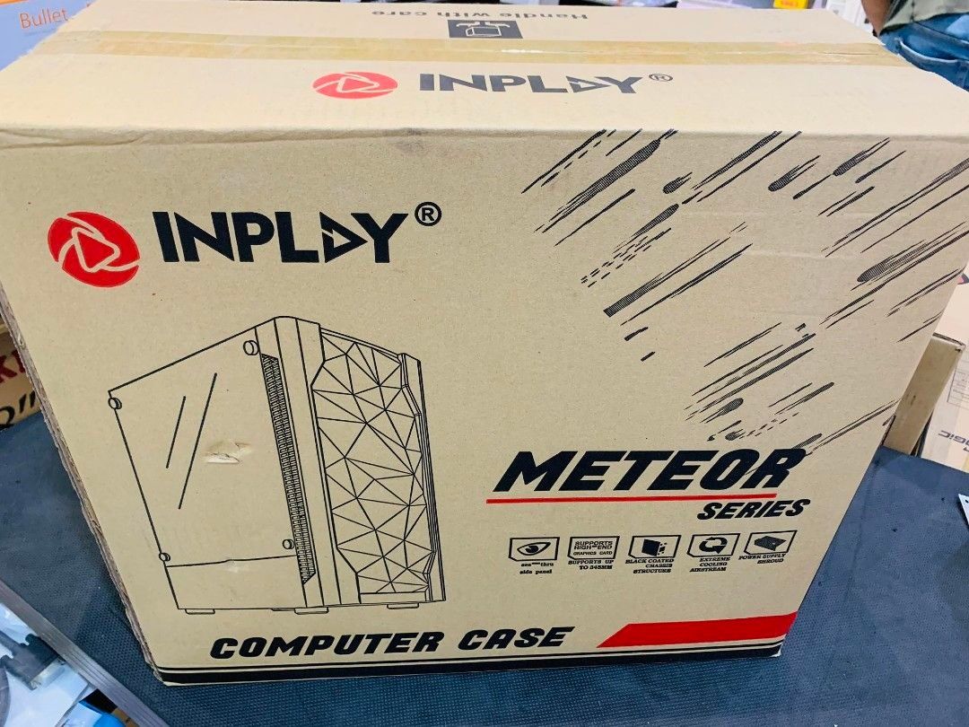 Inplay Meteor 03 ATX MicroATX Mini ITX Tempered Glass PC Case Black ...