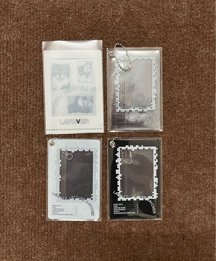 Instock BTS V layover Weverse pob Photocard sized L holder transparent card holder, Hobbies ...