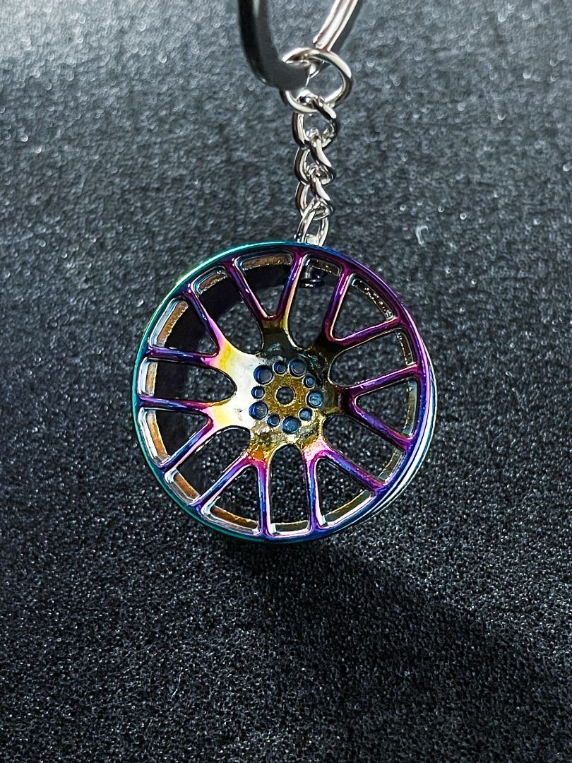 [JDM] Rainbow Wheel Rim Keychain [A], Car Accessories, Accessories on ...