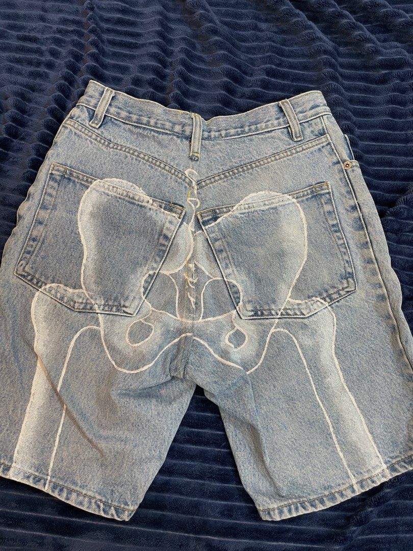 Jorts Skeleton Paint, Men's Fashion, Bottoms, Shorts on Carousell