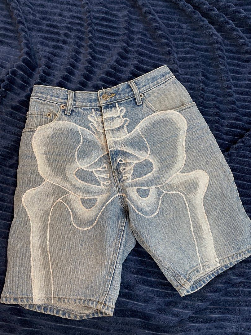 Jorts Skeleton Paint, Men's Fashion, Bottoms, Shorts on Carousell