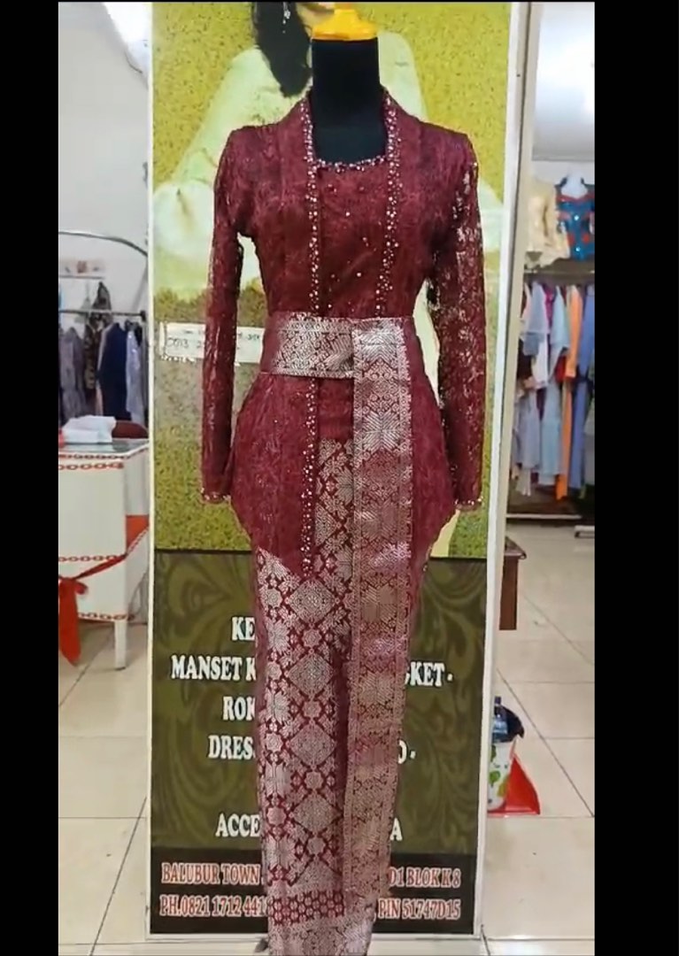 Kebaya Songket Satu Set Wisuda, Fesyen Wanita, Pakaian Wanita, Gaun ...