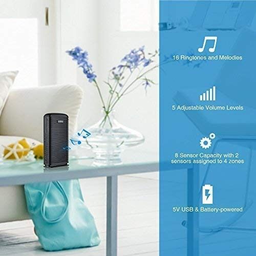 KERUI DW9 Driveway Alarm Wireless Weatherproof Outdoor PIR Motion Detector Indoor Chime Receiver ...