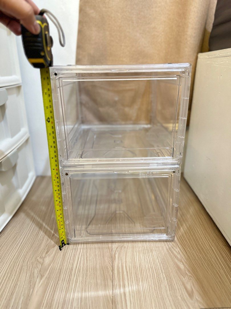 Kicksmate Magnetic Clear Stackable Acrylic Shoebox, Furniture & Home ...