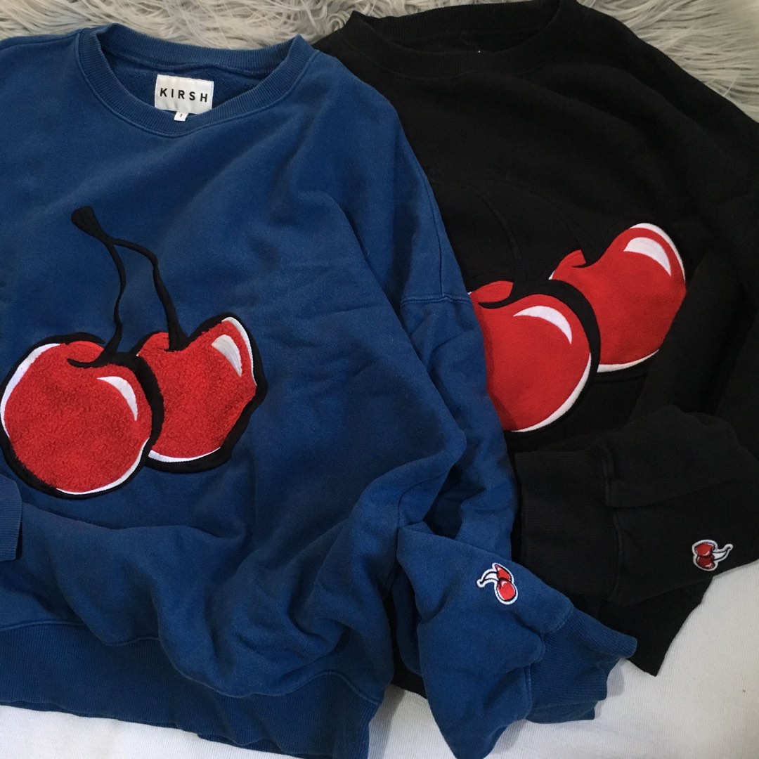 Korean Brand Kirsh Set Oversized Black Royal Dark Blue Big Cherry Logo ...