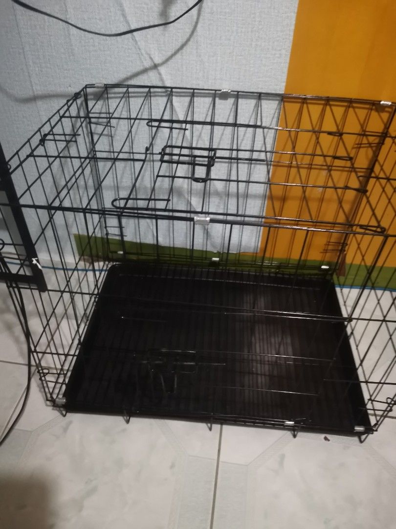 Large Foldable Dog Cage with Poop Tray (Heavy Duty collapsing cage ...