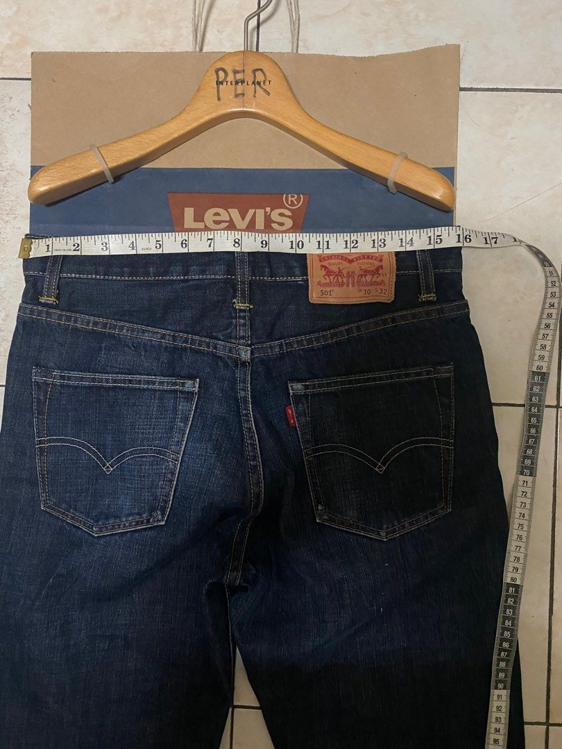 Levis 501 W30L32 Leather Patch, Men's Fashion, Bottoms, Jeans on Carousell