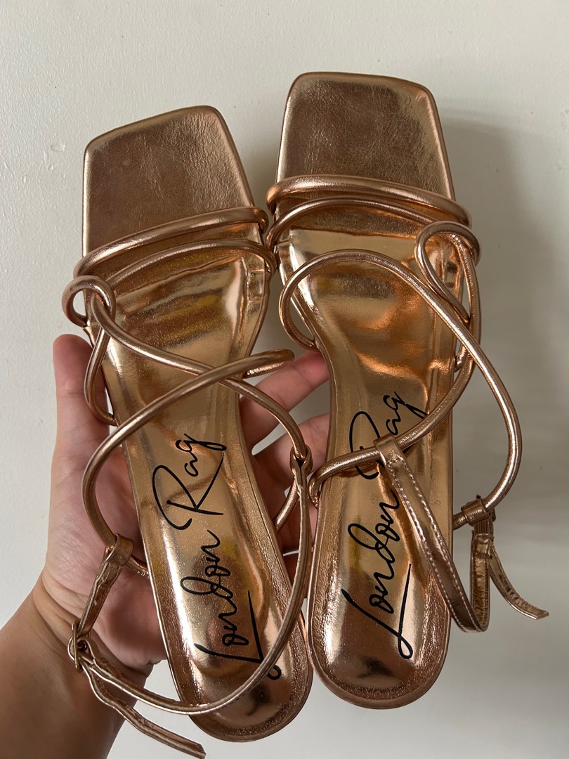 London Rag Gold Strappy Heels Sz39, Women's Fashion, Footwear, Heels on ...