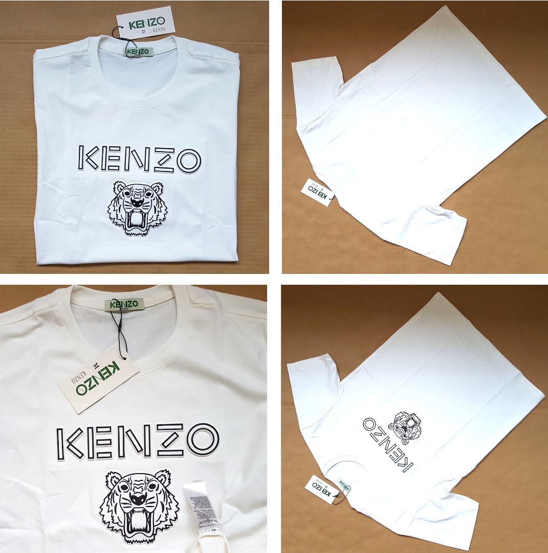 Luxury KENZO Designer T-Shirt, Pop Art 3D Kenzo Tiger Tee, White Medium ...