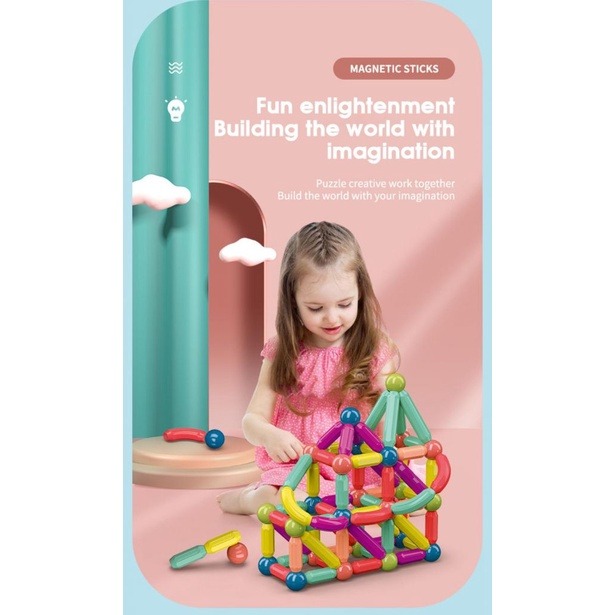 Magnet Magnetic Toy Kids Building Blocks Jigsaw Puzzle STEM 3D Model (25/36/42pcs), Hobbies ...