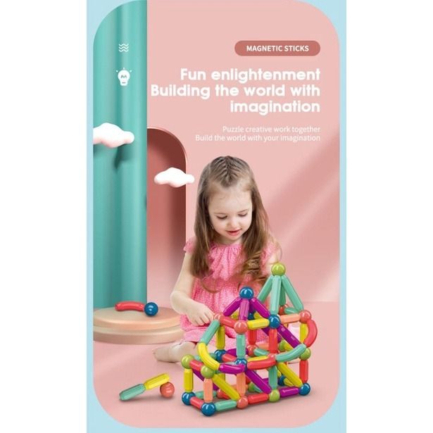 Magnet Magnetic Toy Kids Building Blocks Jigsaw Puzzle STEM 3D Model ...
