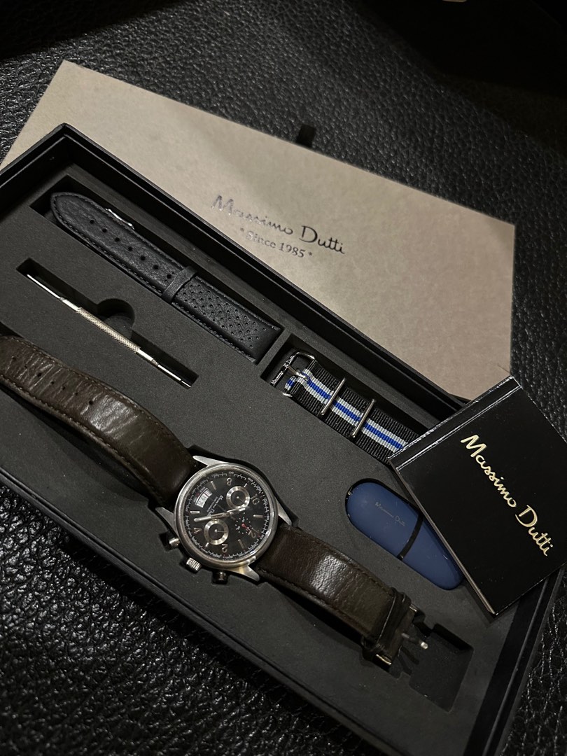 Massimo Dutti Chronograph watch with packing, Men's Fashion, Watches ...