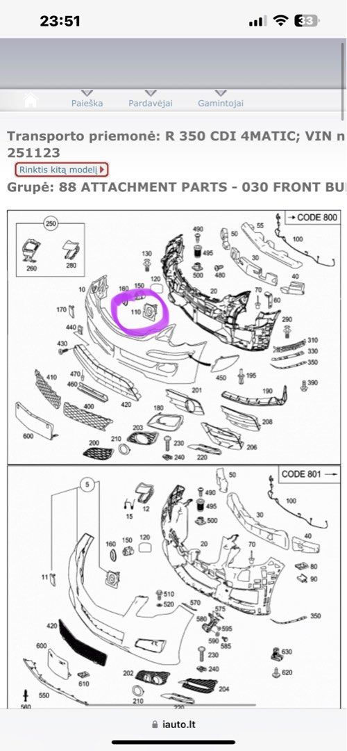 Mercs R class R350 W251 bumper bracket and grille logo, Car Accessories ...