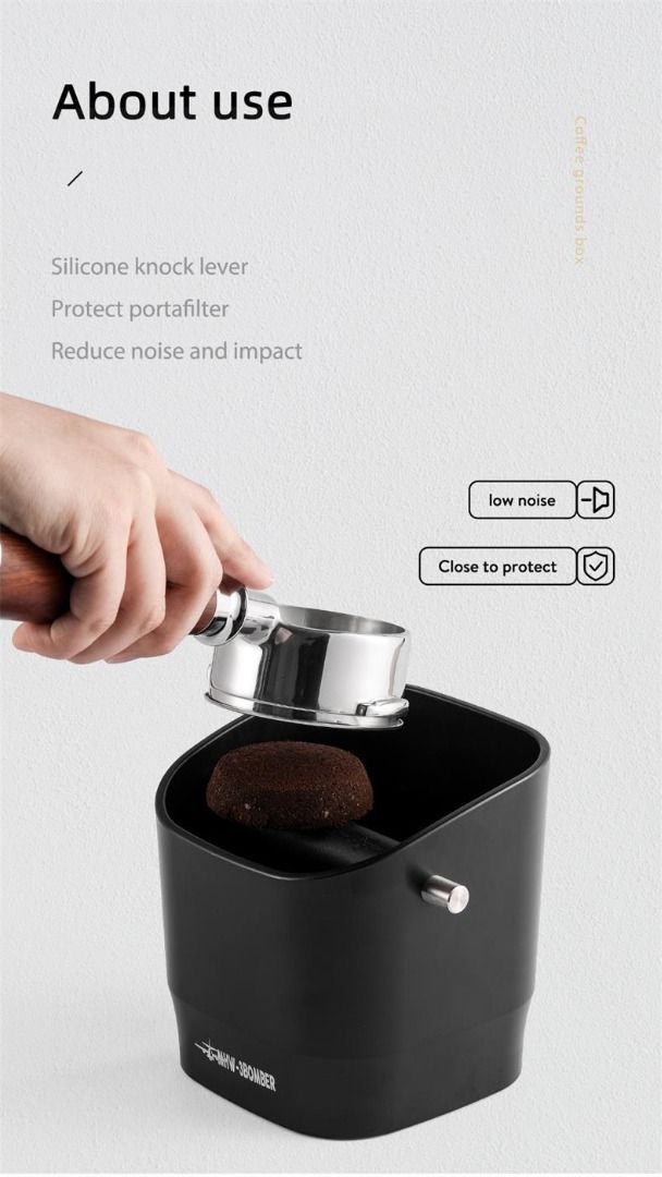 MHW-3BOMBER Espresso Knock Box Dismountable Knock Bar and Non-Slip Base ...