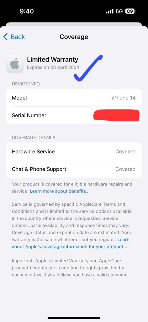 Mint condition iPhone 14, Midnight, 128GB with 7 months of warranty ...