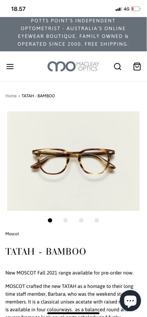 Moscot Tatah bamboo frame glasses, Fesyen Pria, Aksesoris, Kacamata di ...
