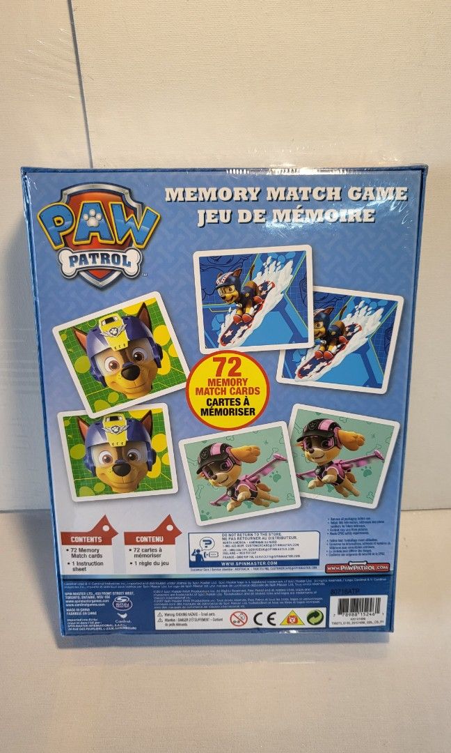 NICKELODEON Paw Patrol 72 pc Memory Match Game, Hobbies & Toys, Toys ...