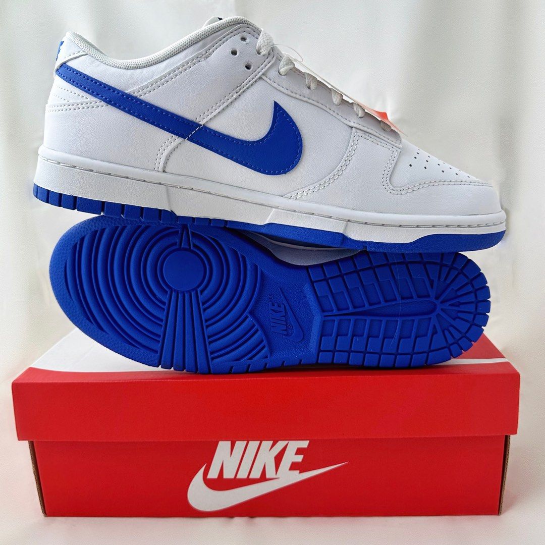 Nike Dunk Low Retro Hyper Royal Blue White US9, Men's Fashion, Footwear ...