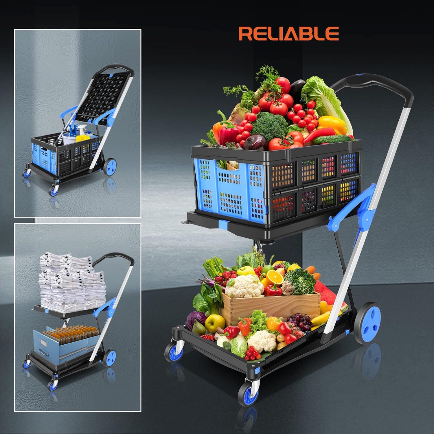 Olenyer Functional Collapsible Utility Cart,Collapsible Shopping carts ...