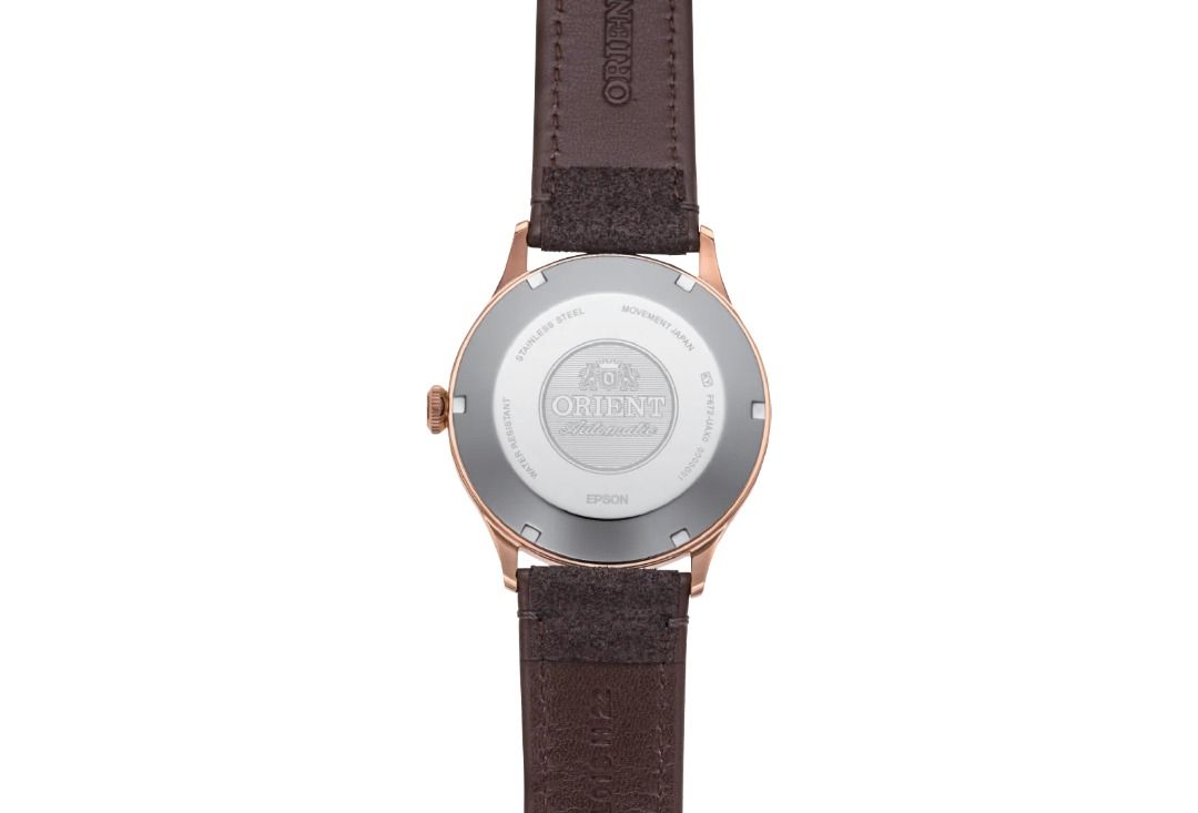 Orient Bambino Version 4 Rose Gold Brown Dial Automatic Watch RA ...