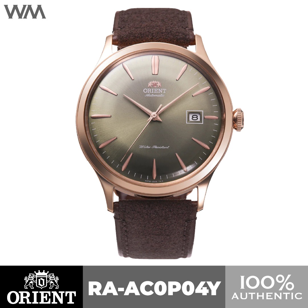 Orient Bambino Version 4 Rose Gold Brown Dial Automatic Watch RA ...