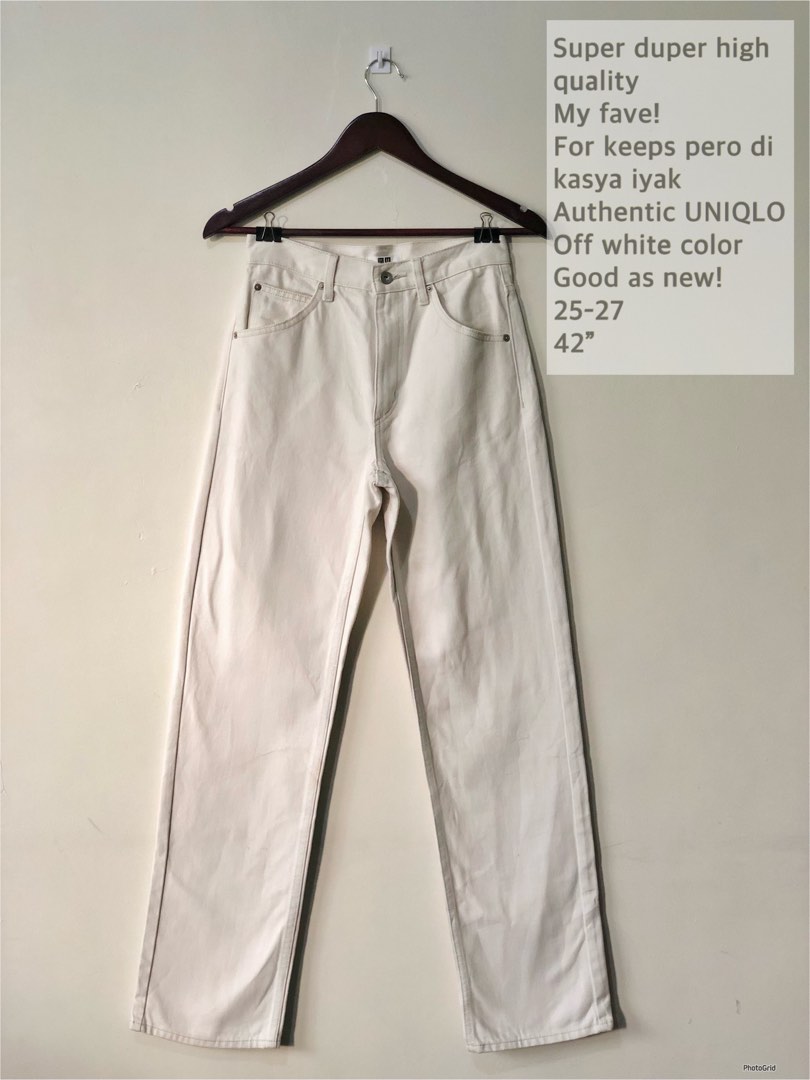 ORIG UNIQLO OFF WHITE DENIM PANTS, Women's Fashion, Bottoms, Jeans on ...