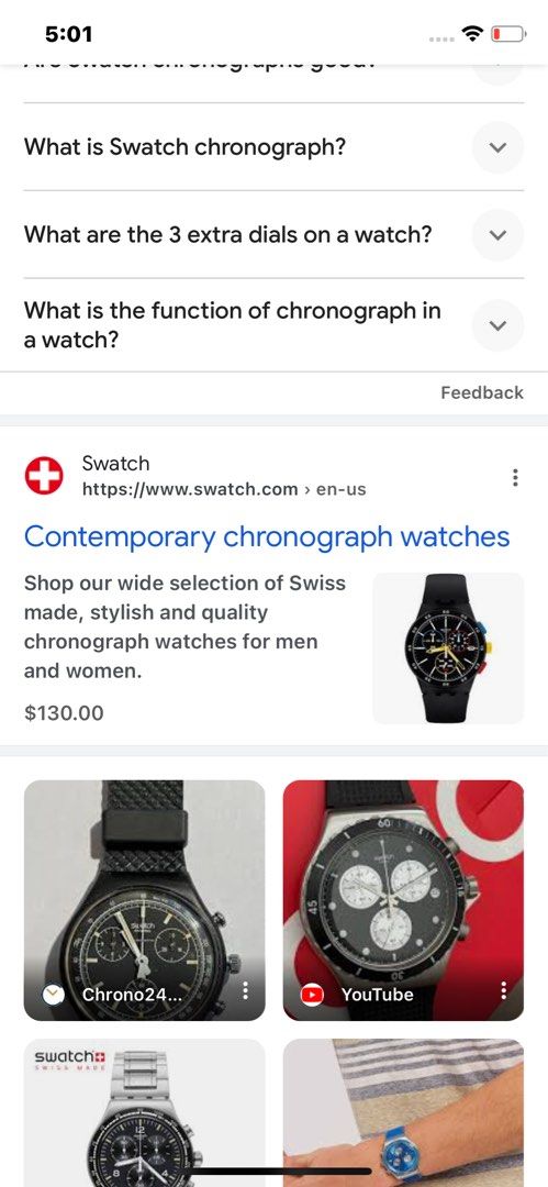 Original Swatch One-Black Chronograph Quartz, Women's Fashion, Watches ...