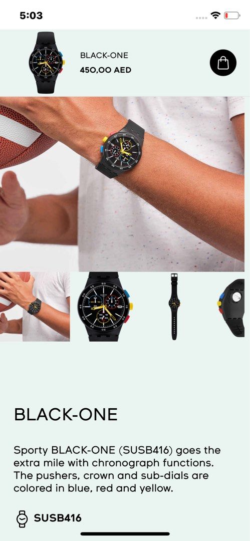 Original Swatch One-Black Chronograph Quartz, Women's Fashion, Watches ...