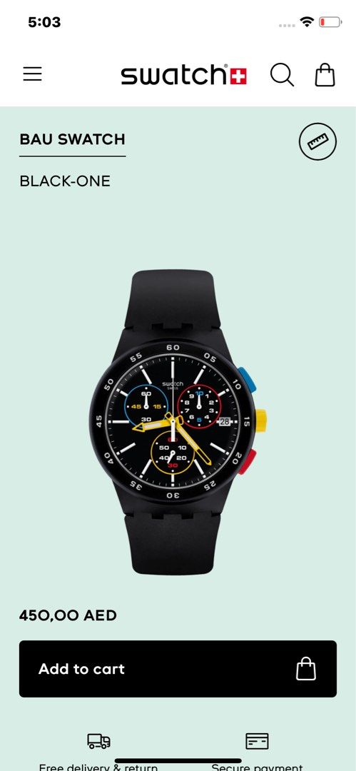 Original Swatch One-Black Chronograph Quartz, Women's Fashion, Watches ...