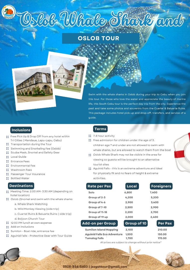 Oslob Whaleshark Watching & Oslob Tour (Cebu Tour Activities), Tickets ...