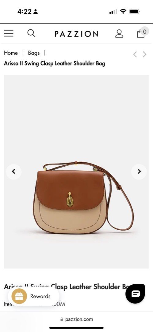 Pazzion Arissa II swing clasp leather shoulder bag, Women's Fashion ...