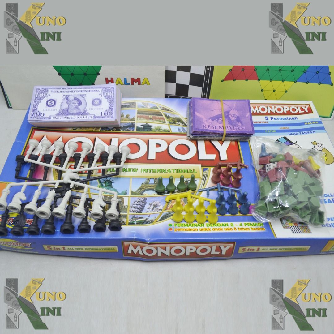 PERMAINAN MONOPOLY 5 IN 1 ALL NEW INTERNATIONAL, Antik, Pajangan di ...