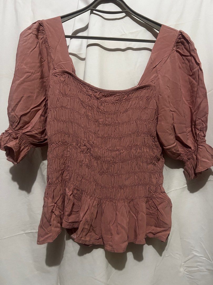 Plus Size Pink Smock Top, Women's Fashion, Tops, Blouses on Carousell