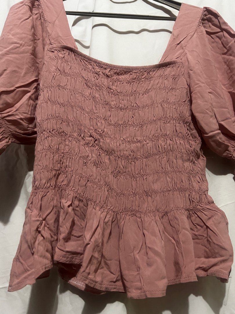 Plus Size Pink Smock Top, Women's Fashion, Tops, Blouses on Carousell