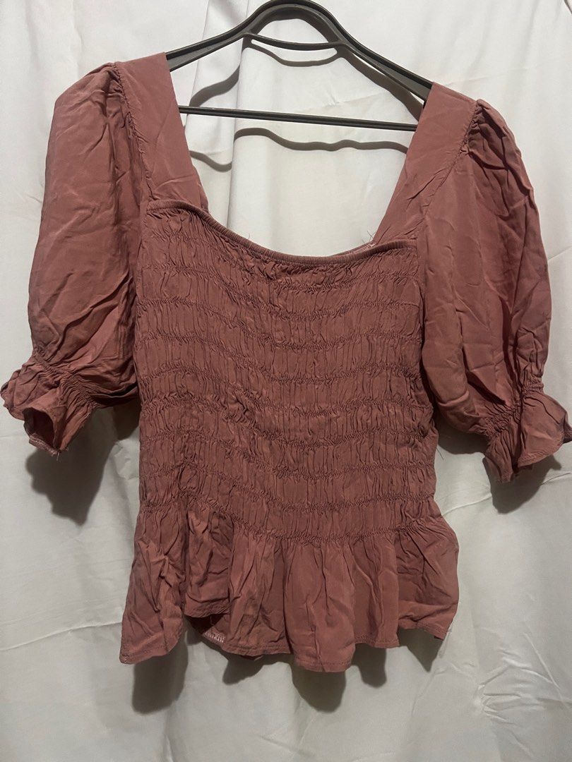 Plus Size Pink Smock Top, Women's Fashion, Tops, Blouses on Carousell