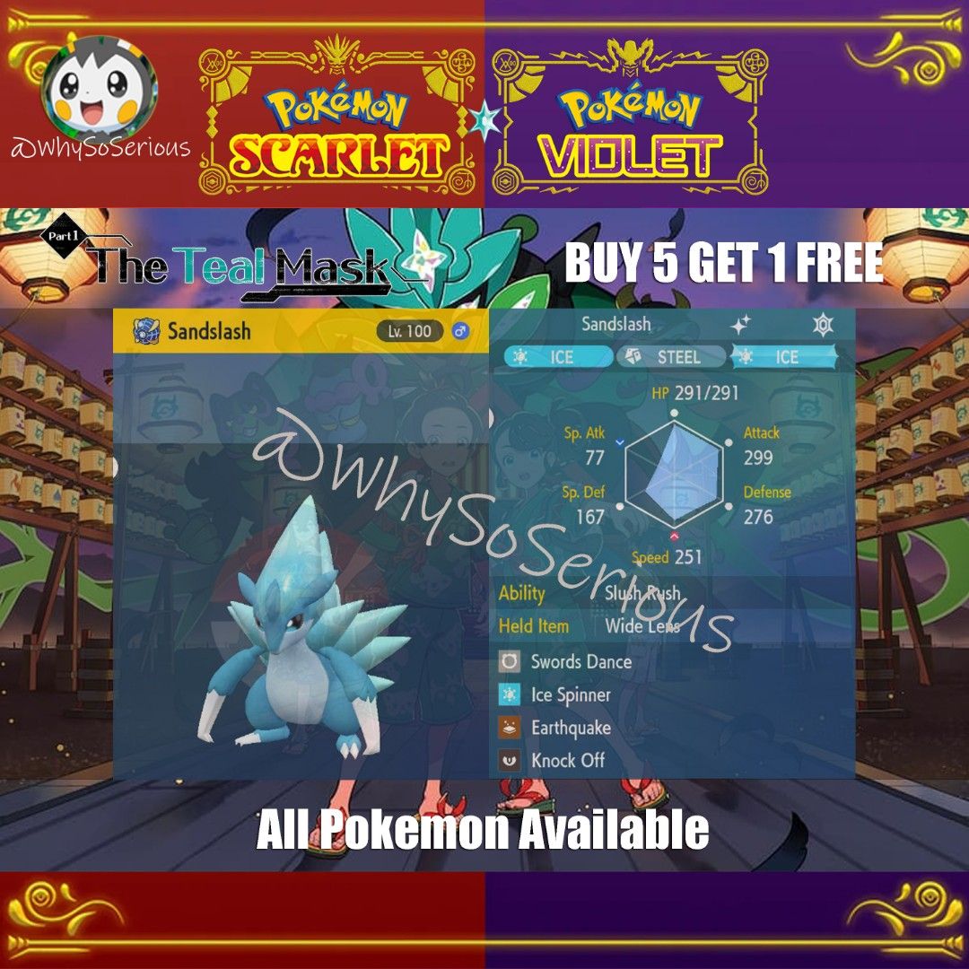 Pokemon Scarlet and Violet Shiny Battle Ready Alolan Sandslash, Video ...