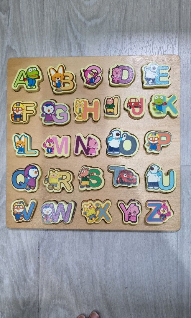 Pororo wooden alphabets, Hobbies & Toys, Toys & Games on Carousell