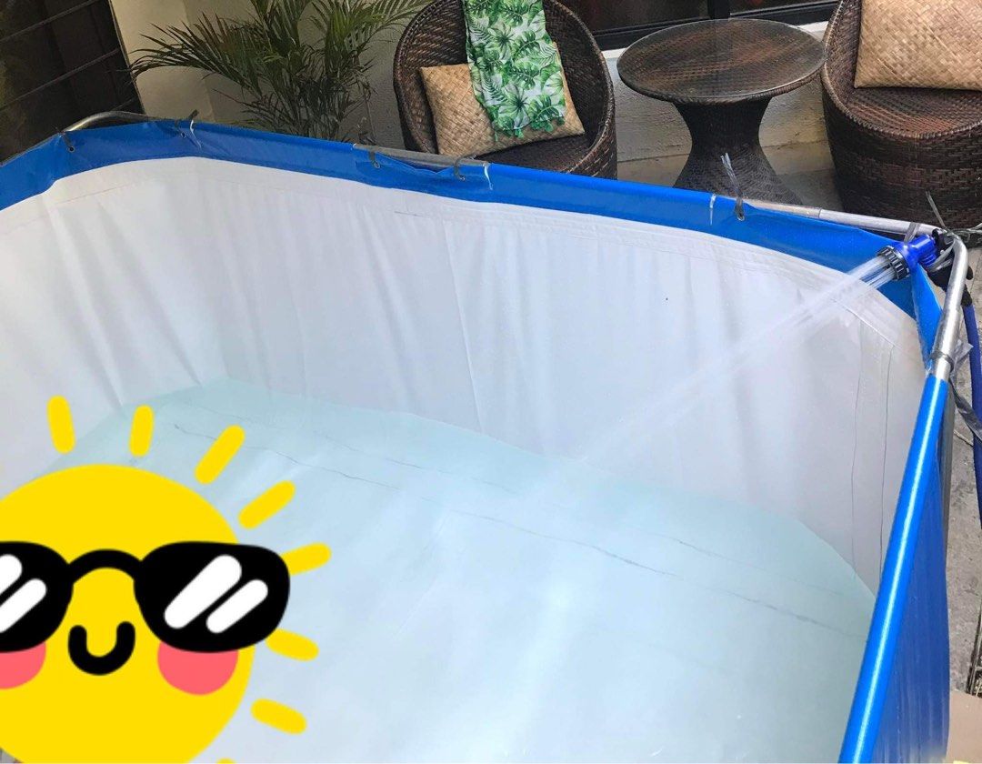 Portable swimming pool with free original INTEX pool filter with trapal ...