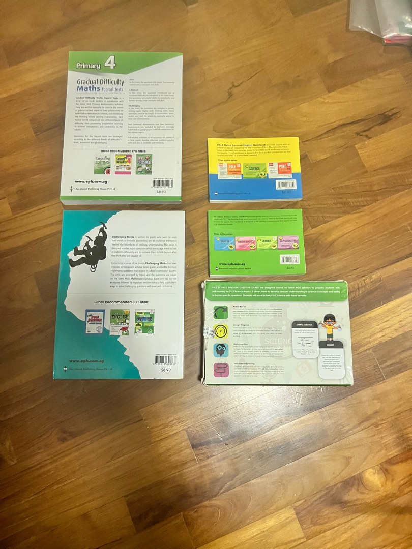 Primary 4 /P4 Math / Science PSLE revision flash card/ English handbook ...