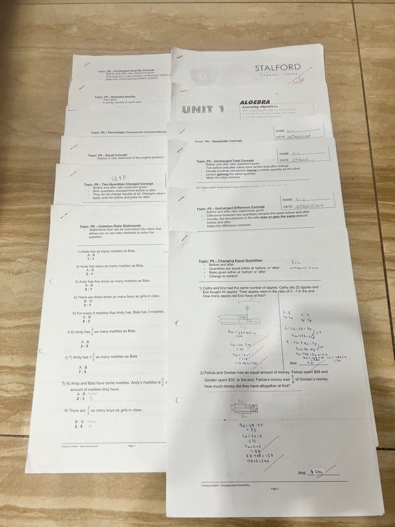 Primary 4 /P4 Math / Science PSLE revision flash card/ English handbook ...