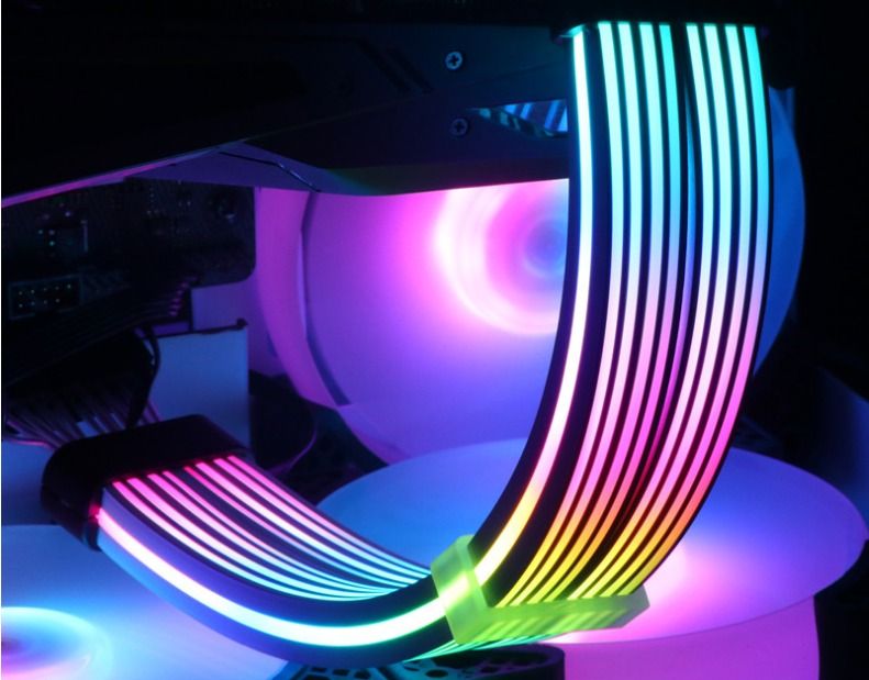 PSU Extension Customize Sleeve RGB Cables ARGB 5V Connection 24 Pin ...