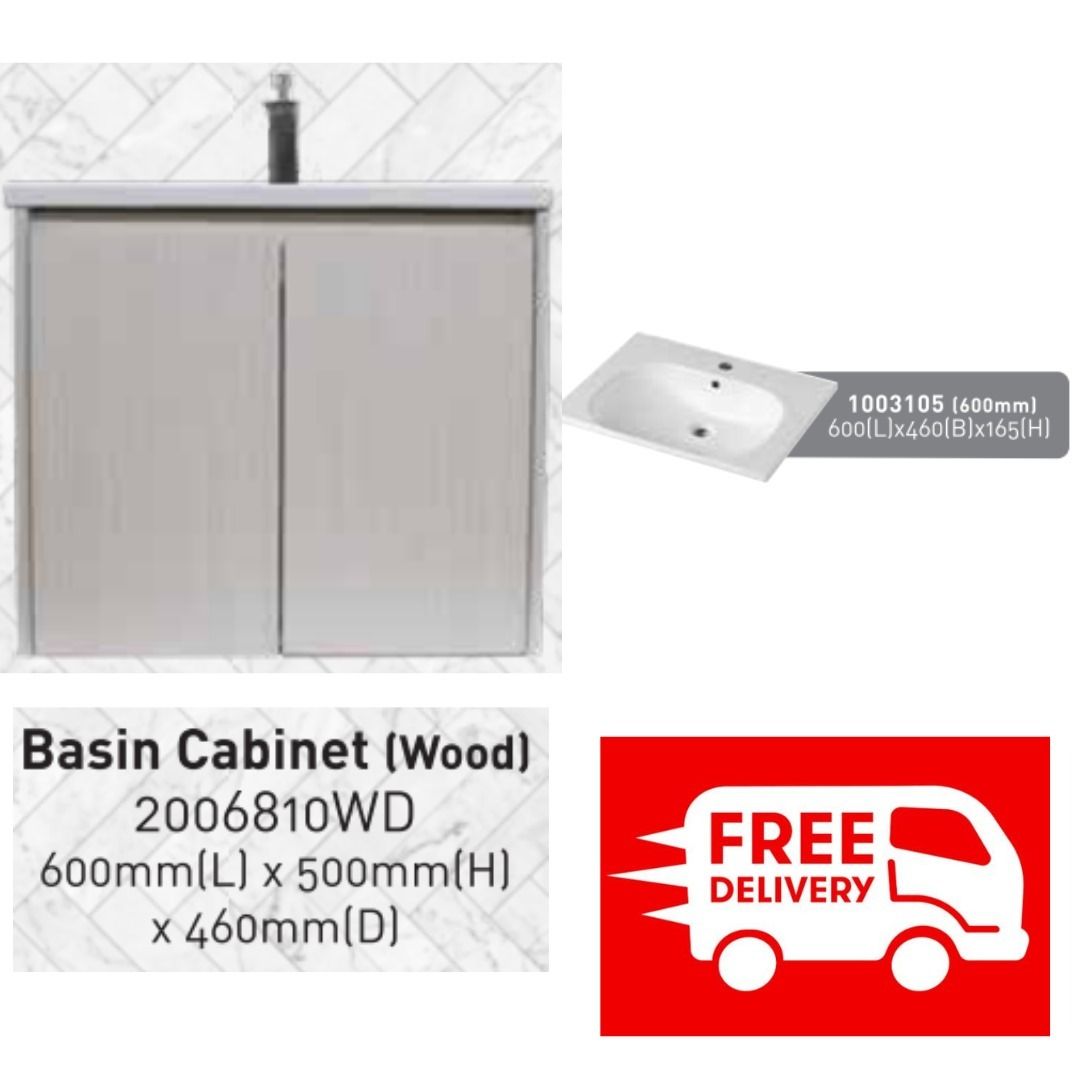PVC & Stainless Steel Bath Vanity Basin Cabinet Set , Furniture & Home ...