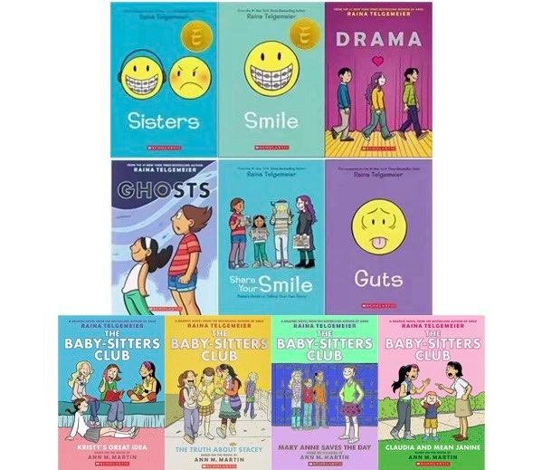 Raina Telgemeier Series (Sisters, Drama, Smile, Ghosts, Guts, Share ...