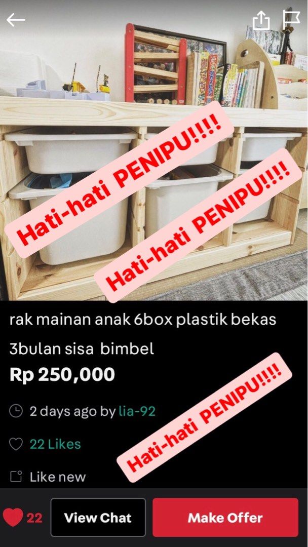 rak mainan anak 6 box plastik bekas 3 bulan sisa bimbel, Perabotan ...