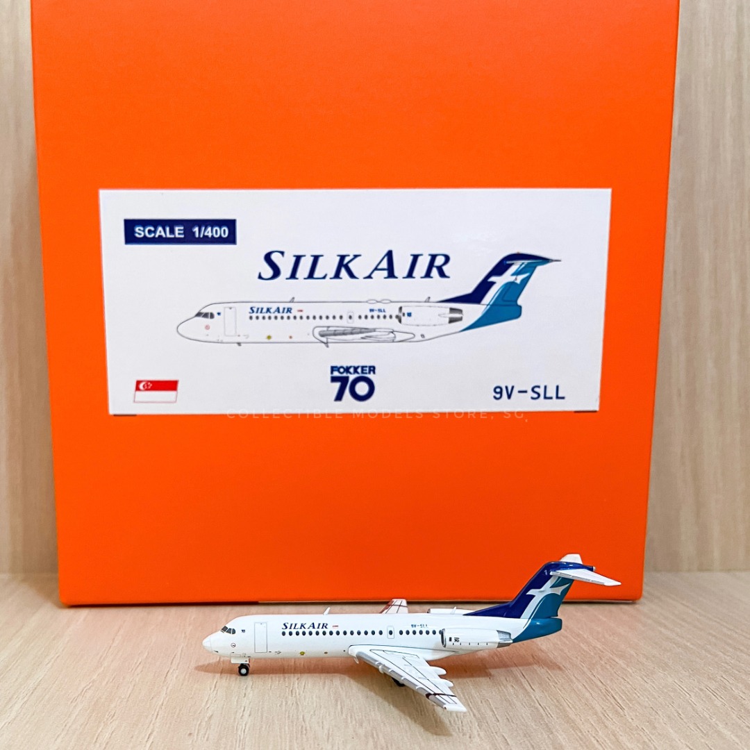 LAST PIECE *READY STOCK* JC WINGS SILKAIR SINGAPORE FOKKER 70 9V-SLL 1: ...