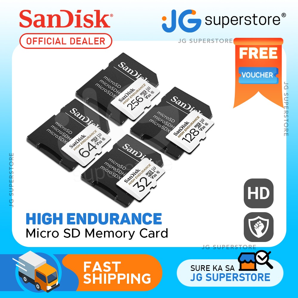 SanDisk HIGH ENDURANCE microSD Card U3, V30, 4K UHD SDXC Class 10, 100mb/s and 40mb/s Read and ...
