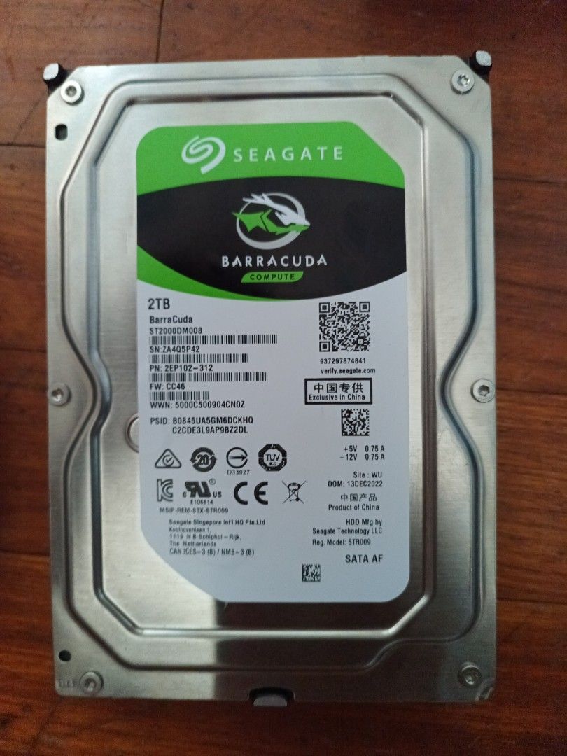 SEAGATE 2TB HDD BARRACUDA, Computers & Tech, Parts & Accessories, Hard ...